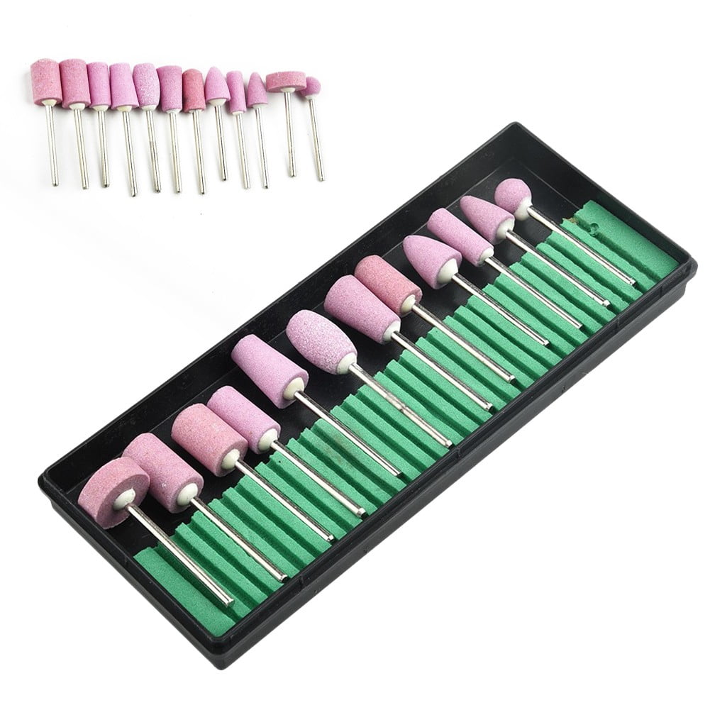 12-Piece Mini Ceramic Grinding Heads Set for DIY Rotary Tools - Metal ...