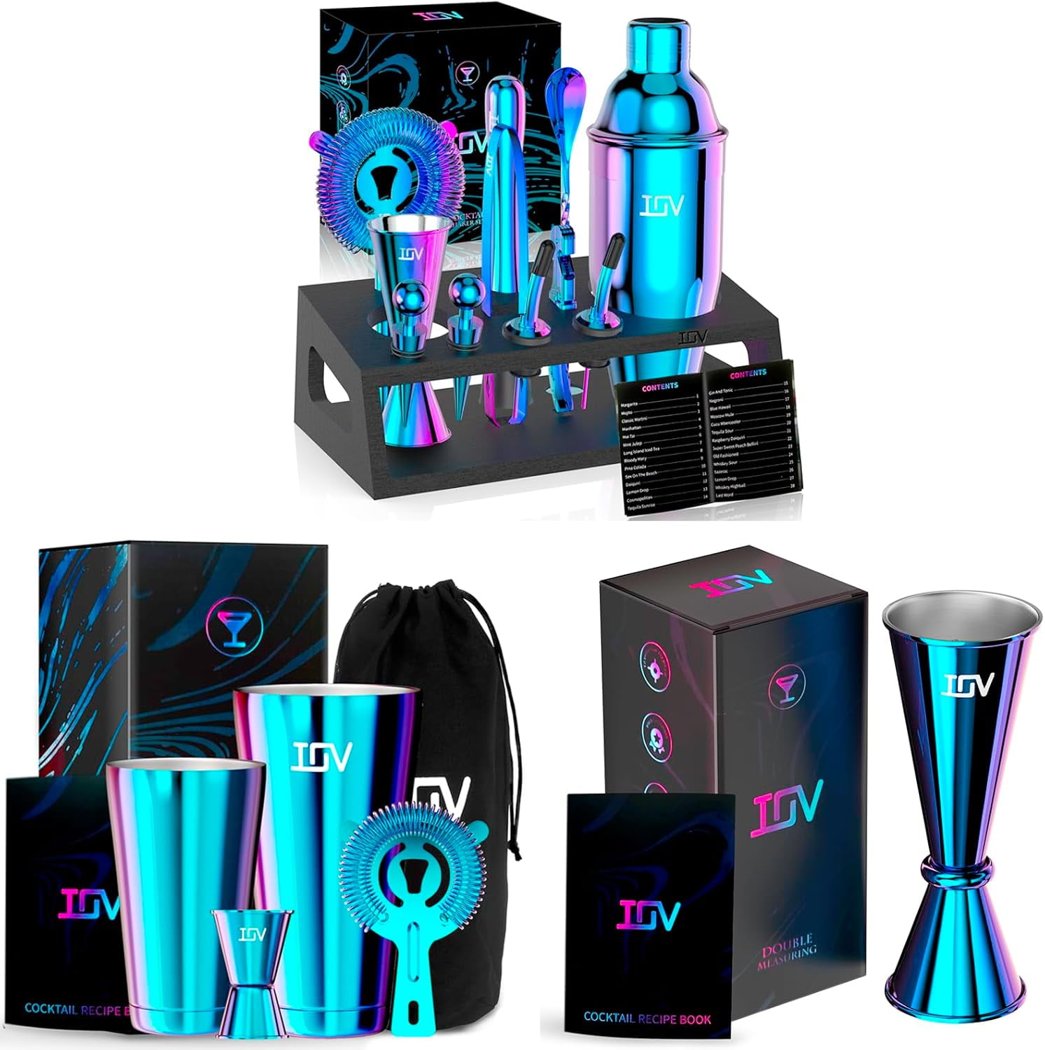 12-Piece Mixology Bartender Kit with Stand | Cocktail Shaker Set and ...