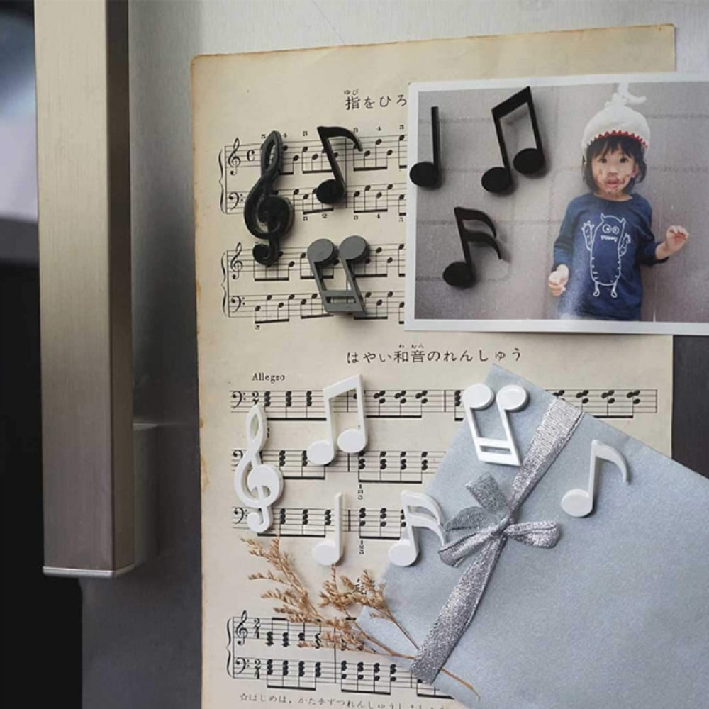 12-Piece Musical Note Refrigerator Magnet Set - Decorative Fridge ...