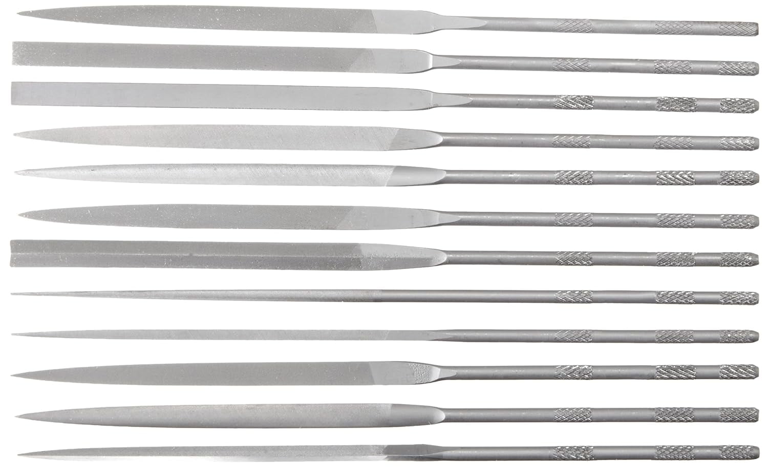 12-Piece Needle File Set with Handles, Swiss Pattern, Double Cut, #2 ...