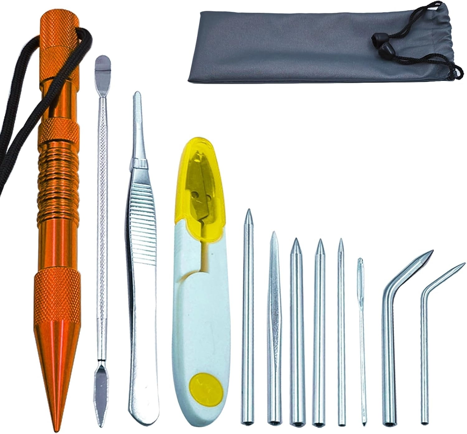12-Piece Paracord FID Tool Kit,Stainless Steel Marlinspike & Lacing ...