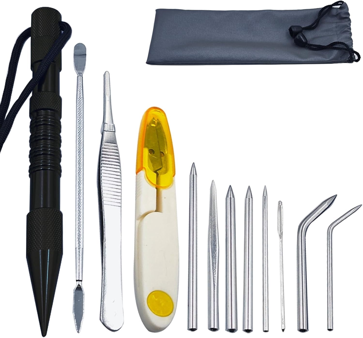 12-Piece Paracord FID Tool Kit,Stainless Steel Marlinspike & Lacing ...