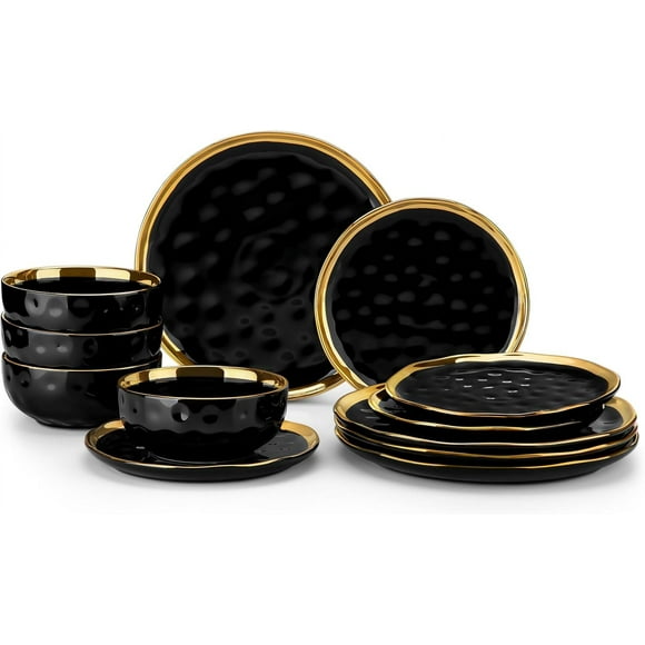 Black Gold Dinnerware Sets