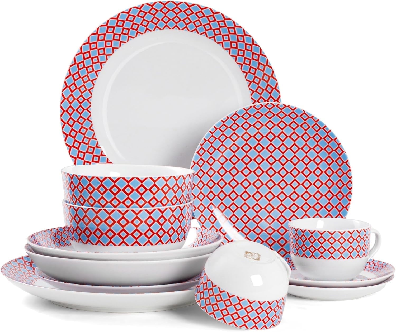 12 Piece Porcelain Dinnerware Set, Premium Plates and Bowls Set ...