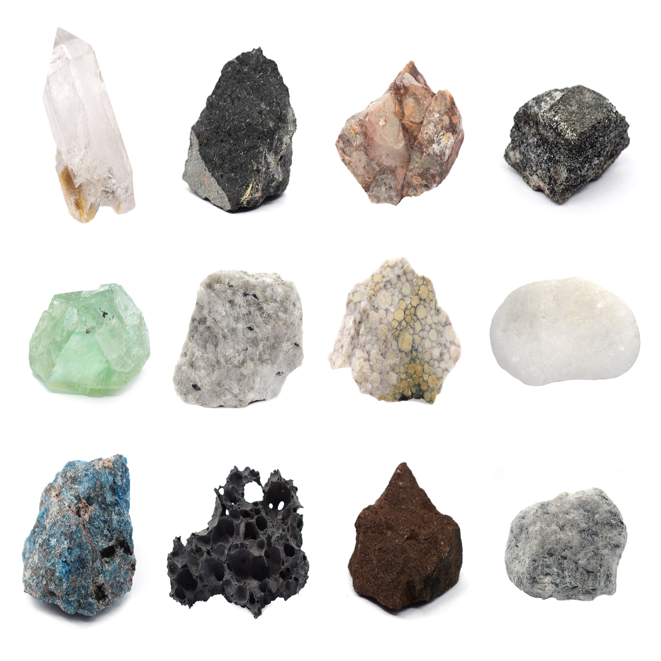 12 Piece Rock & Mineral Kit - Includes 1" Specimens - Metamorphic ...