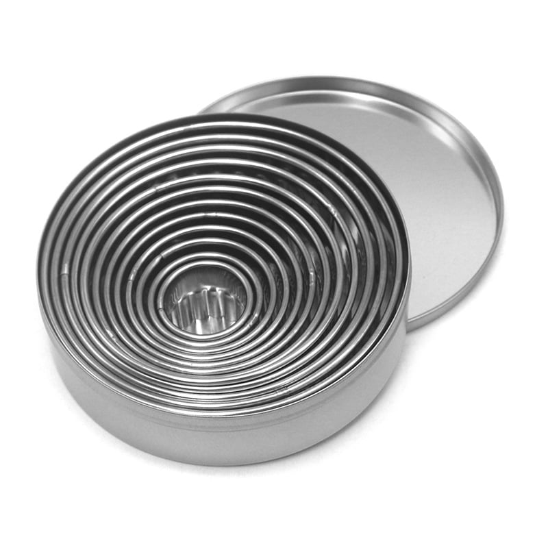 12 Piece Round Cookie Cutter Set, Donut Cutter Set, Stainless Steel ...