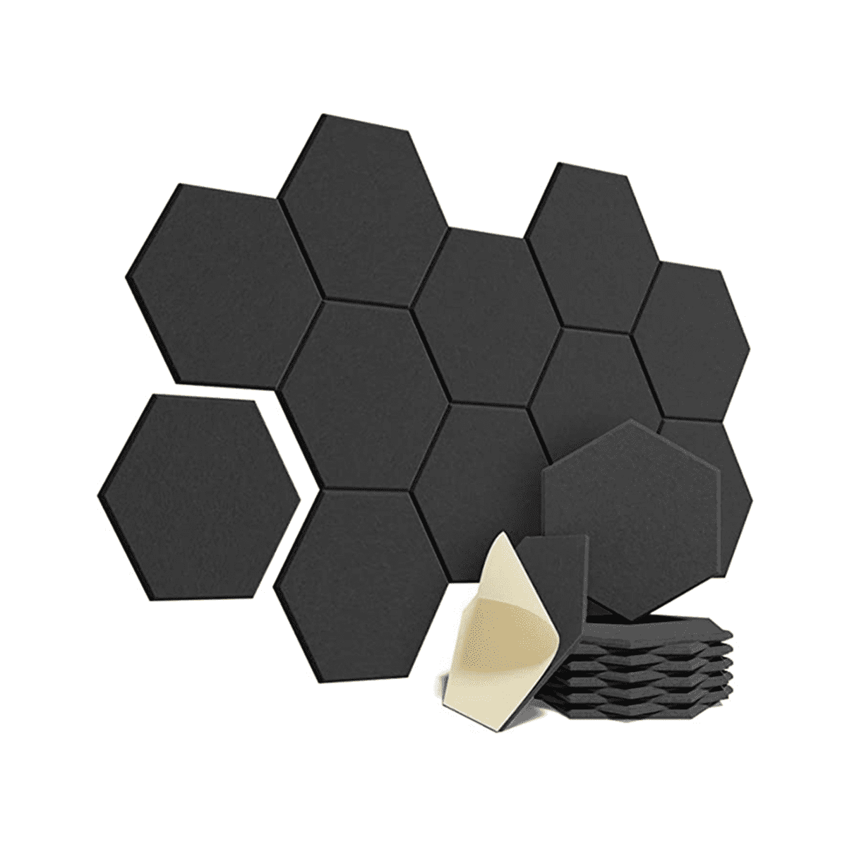 12-Piece Self-Adhesive Acoustic Foam Panel, Acoustic Panel, Hexagonal ...