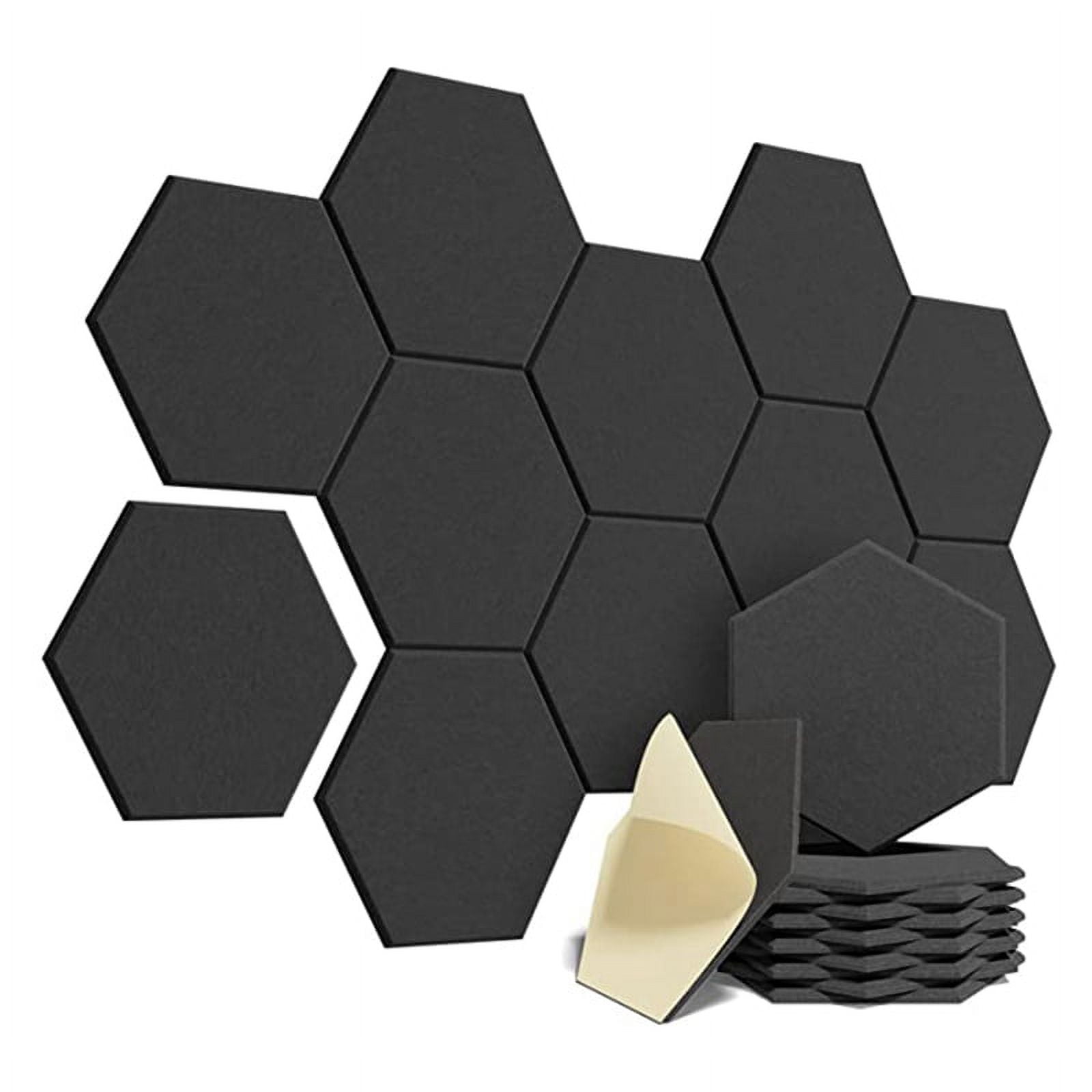 12-Piece Self-Adhesive Acoustic Foam Panel, Hexagonal Wall for Sound ...