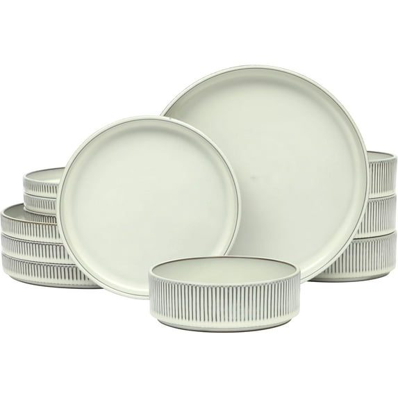 12 Piece (Service for 4) Townscape Plates and Bowls Reactive Glaze ...