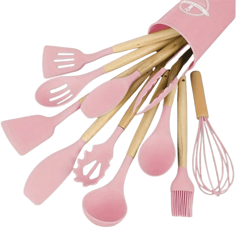12 Piece /Set Of High-End Non Stick Silicone Kitchen Utensils With ...
