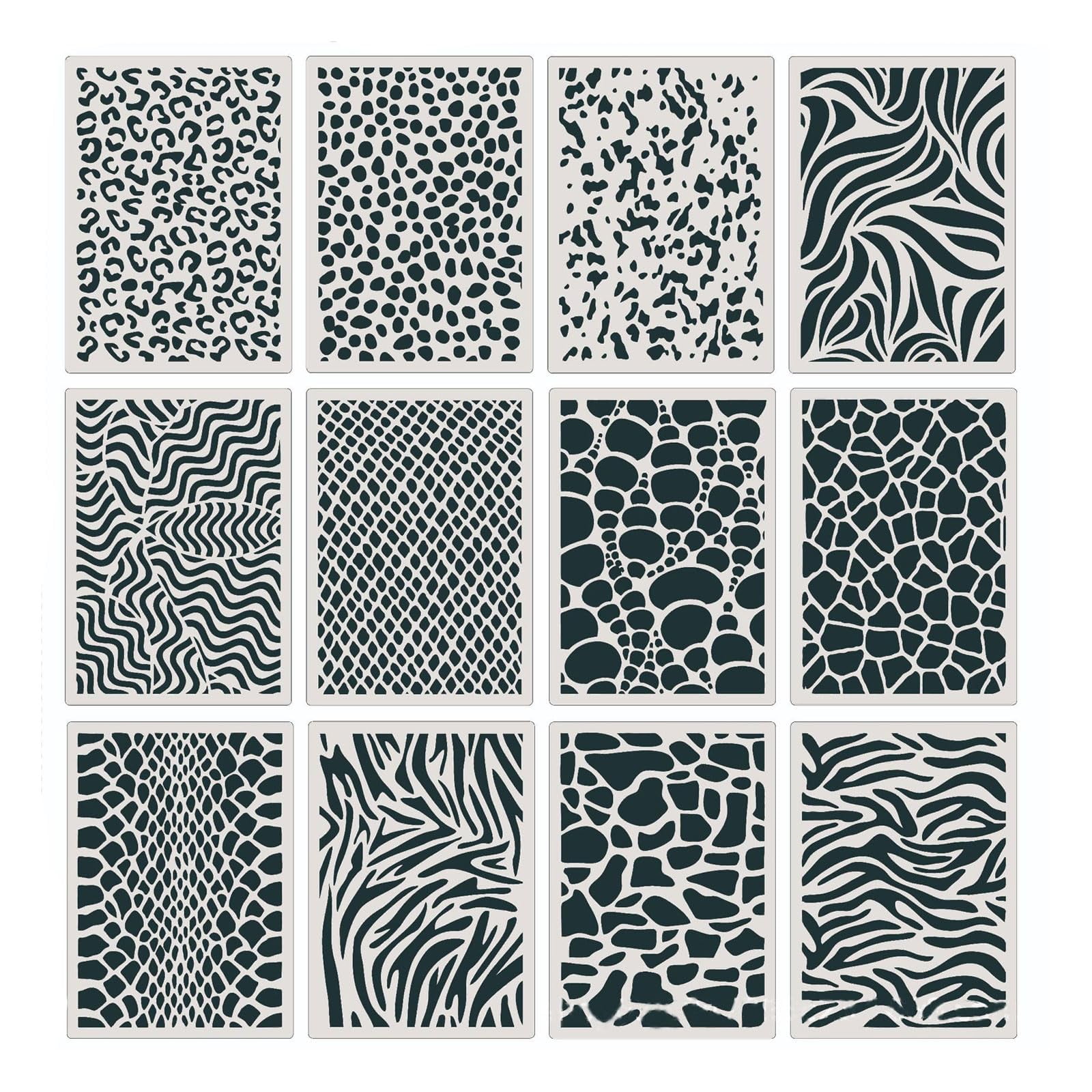 12 Piece Set Stencils, Stencils for Crafts Reusable, Stencils for ...