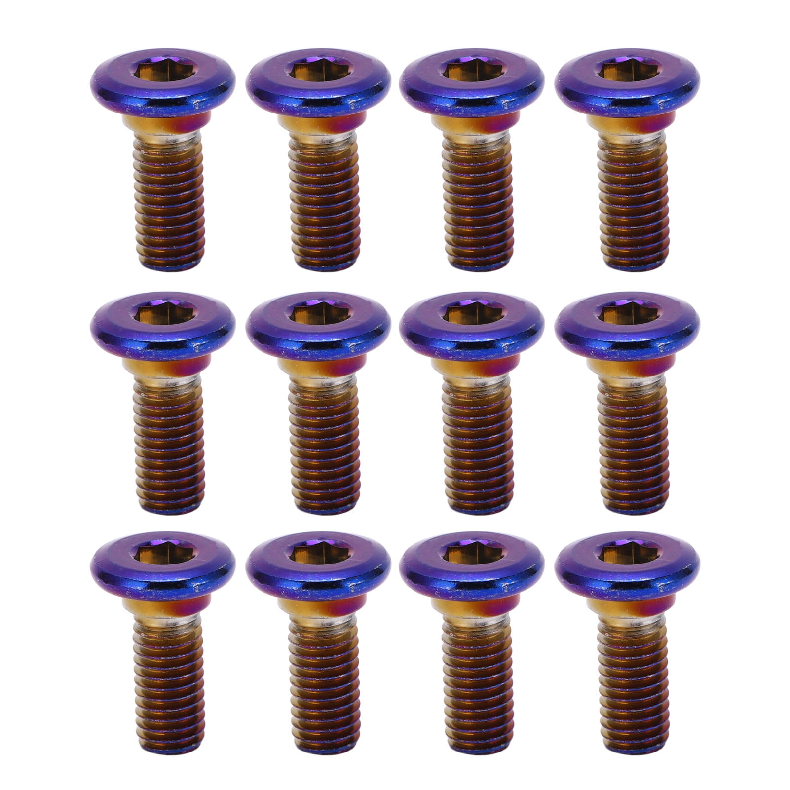 12-Piece Set for Bikes & Motorcycles, 23mm Length Aluminum Titanium M8 ...