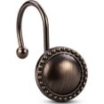 12-Piece Set of Shower Curtain Hooks，Metal Decorative Rings， Anti-Rust ...