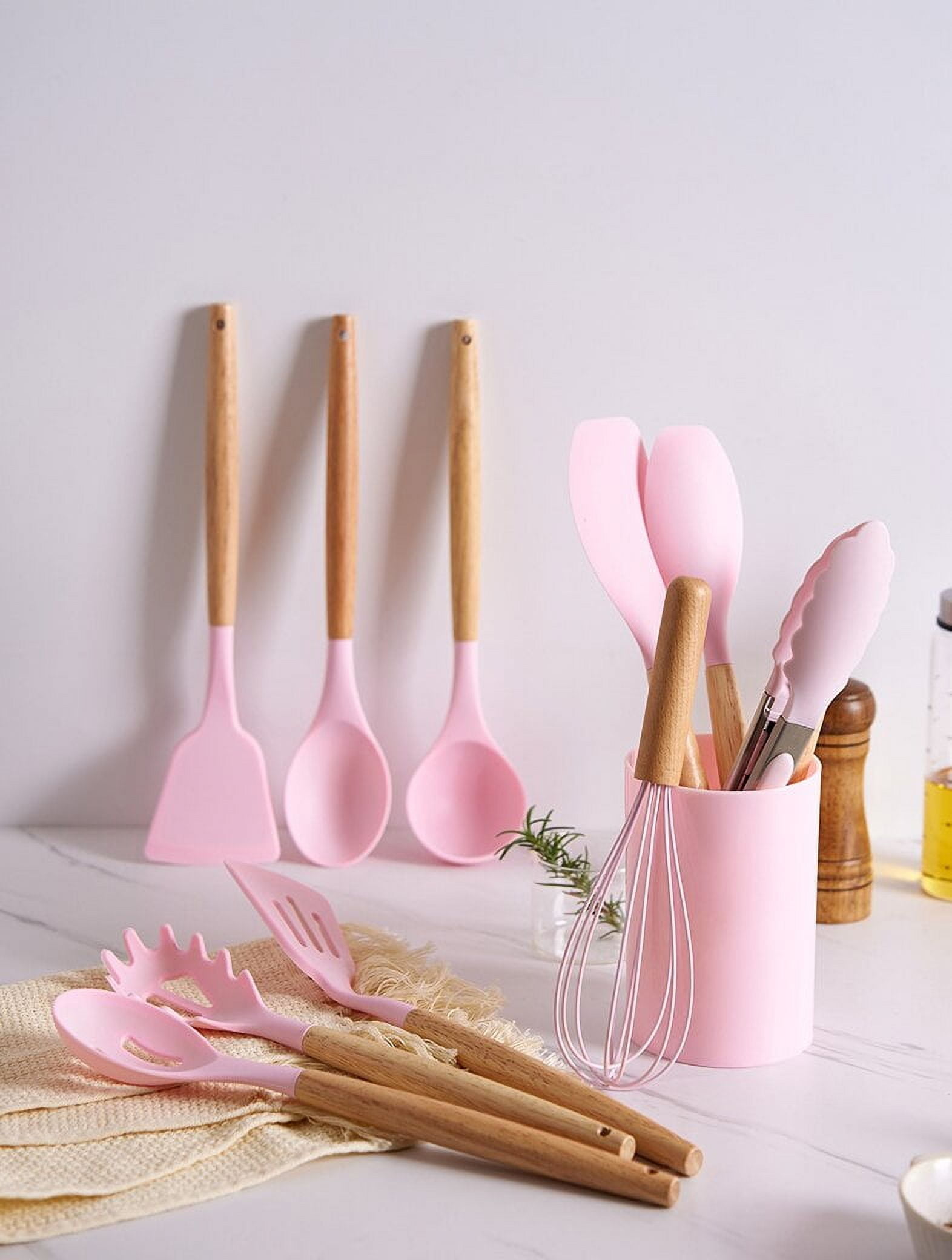 12 Piece Silicone Cooking Utensils Set Non-Stick Cutlery Set Food Grade ...
