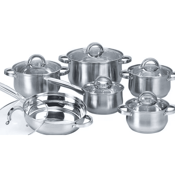12 Piece Stainless Steel Cookware Set - Walmart.com
