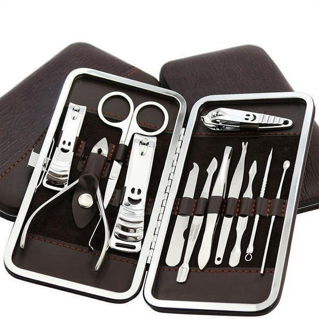 12-Piece Stainless Steel Manicure and Pedicure Cuticle Nail Toenail ...