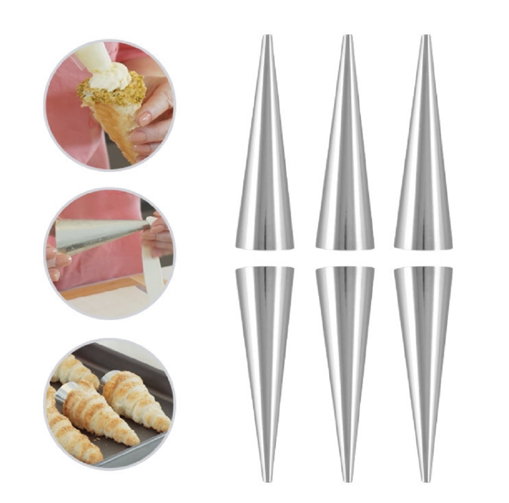 12-Piece Stainless Steel Pastry Molds Set – Versatile Cream Horn ...
