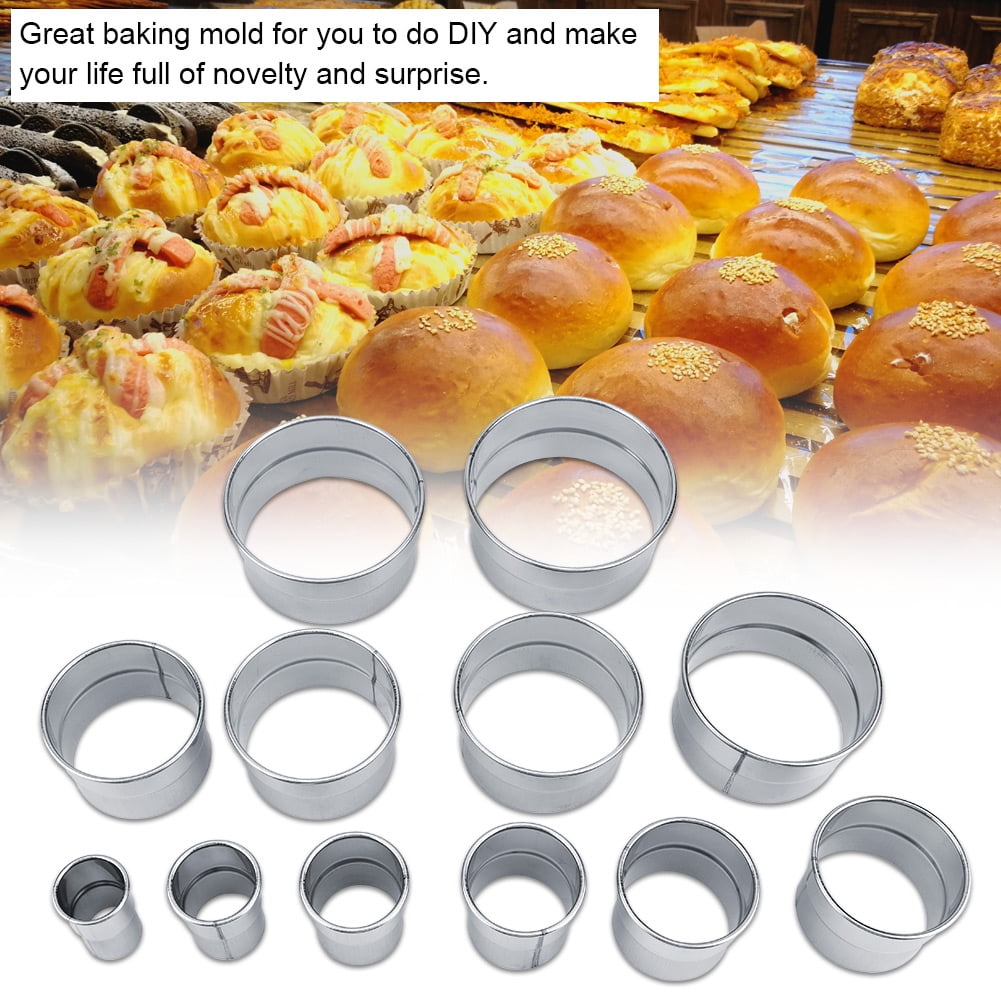12,Piece Stainless Steel Round Cutter Set, Ideal For Cakes, Cookies ...