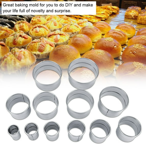 12,Piece Stainless Steel Round Cutter Set, Ideal For Cakes, Cookies ...