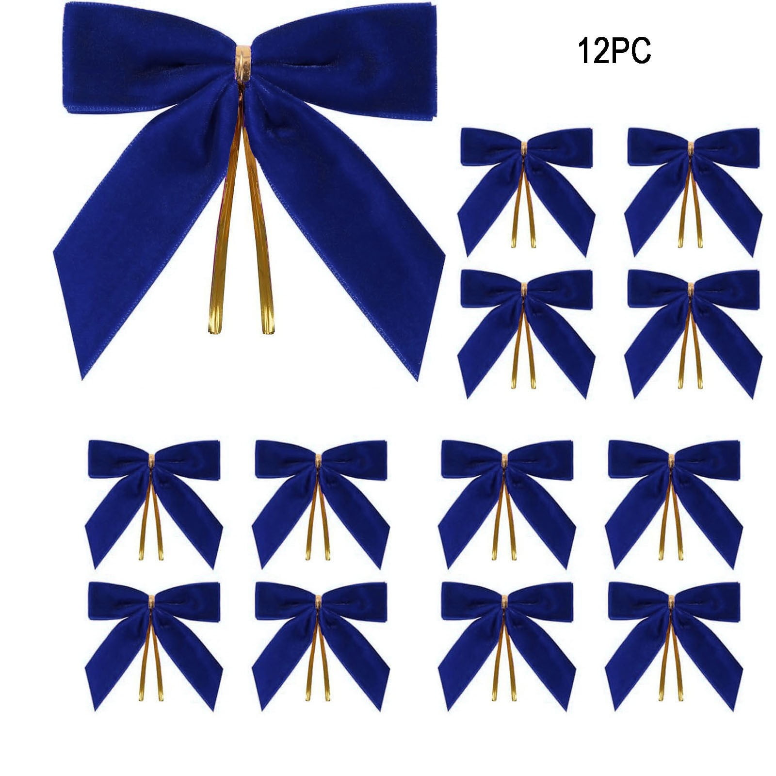 12-Piece Velvet Christmas Bows Set Wreath Decorations Holiday Gift ...