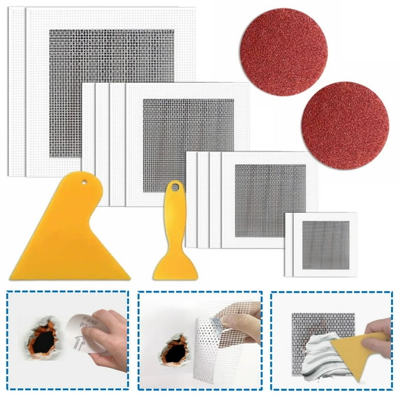 GreenNest 12 Pack Drywall Repair Patches Kit, 2/4/6/8 inch Self ...