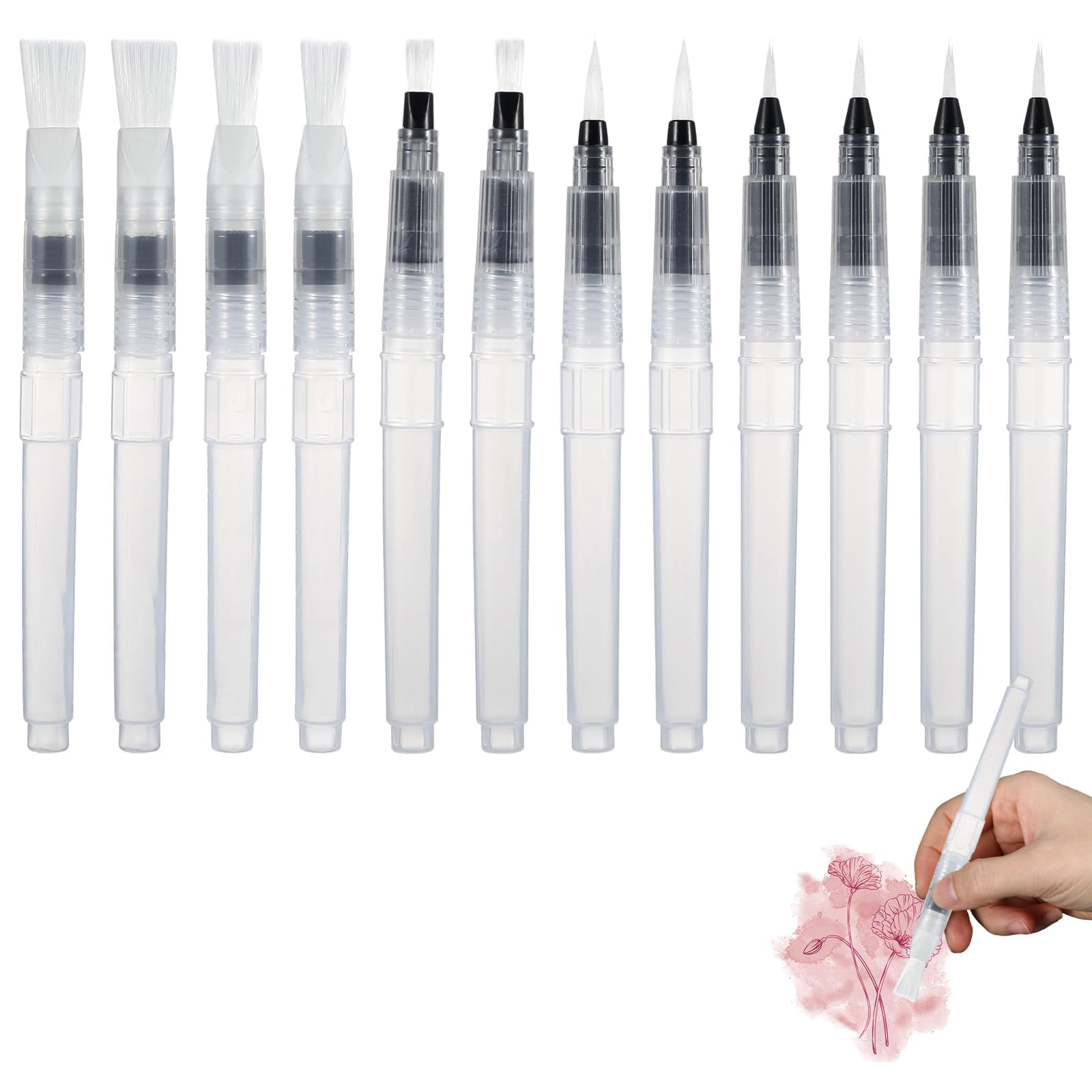 12 Piece Water Color Brush Pen Set, Refillable Watercolor Paint Pens ...