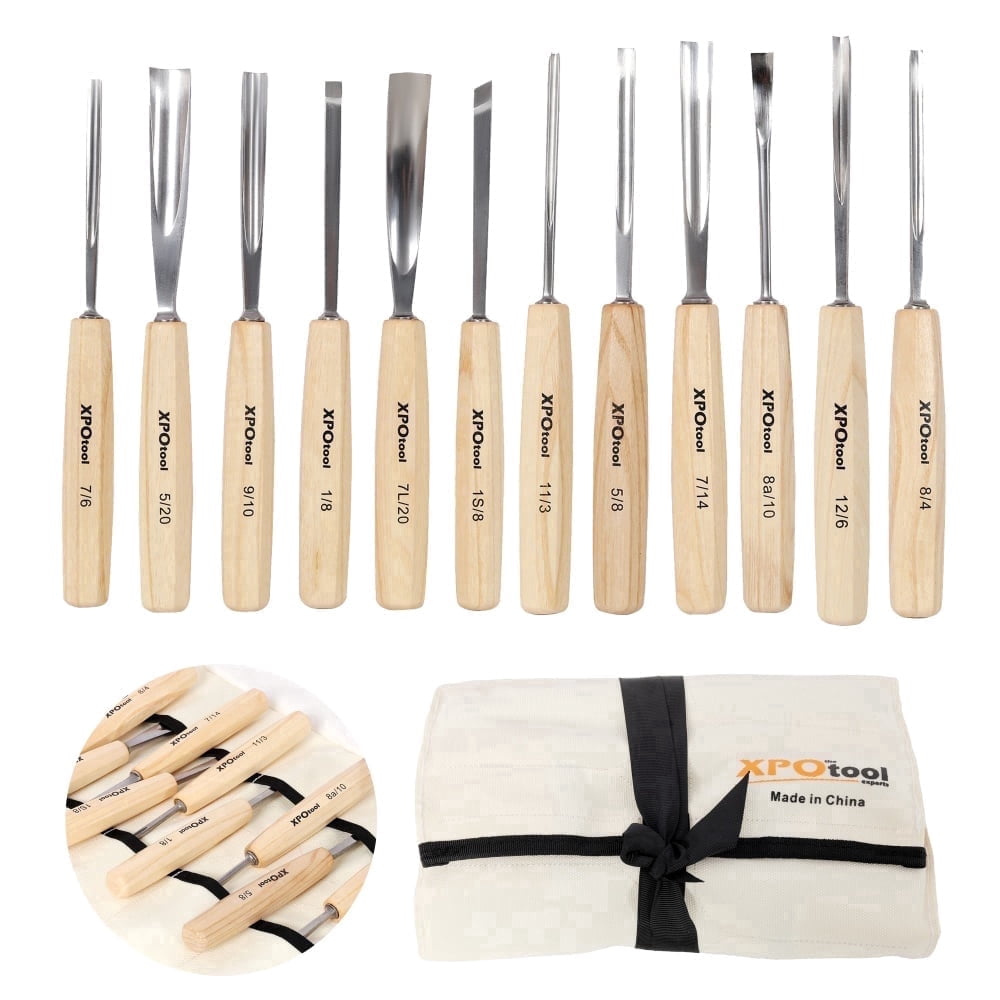 12-Piece Wood Carving Tools Set, Professional Wood Carving Chisels Kit ...
