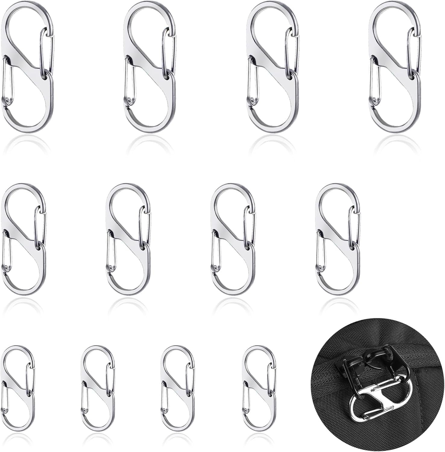 12 Piece Zipper Lock Clips, Backpack Locks Zipper, Anti Theft Small ...