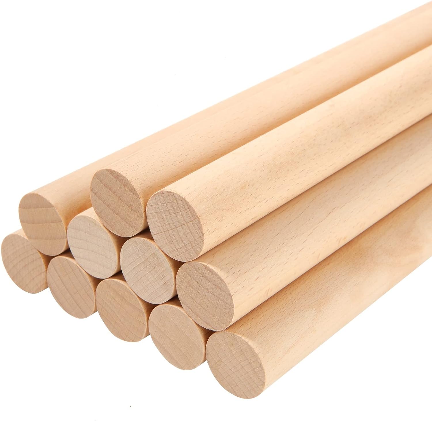 12 Pieces 1 x 12 Inch Wooden Dowel Rods Wood Sticks Natural Unfinished ...