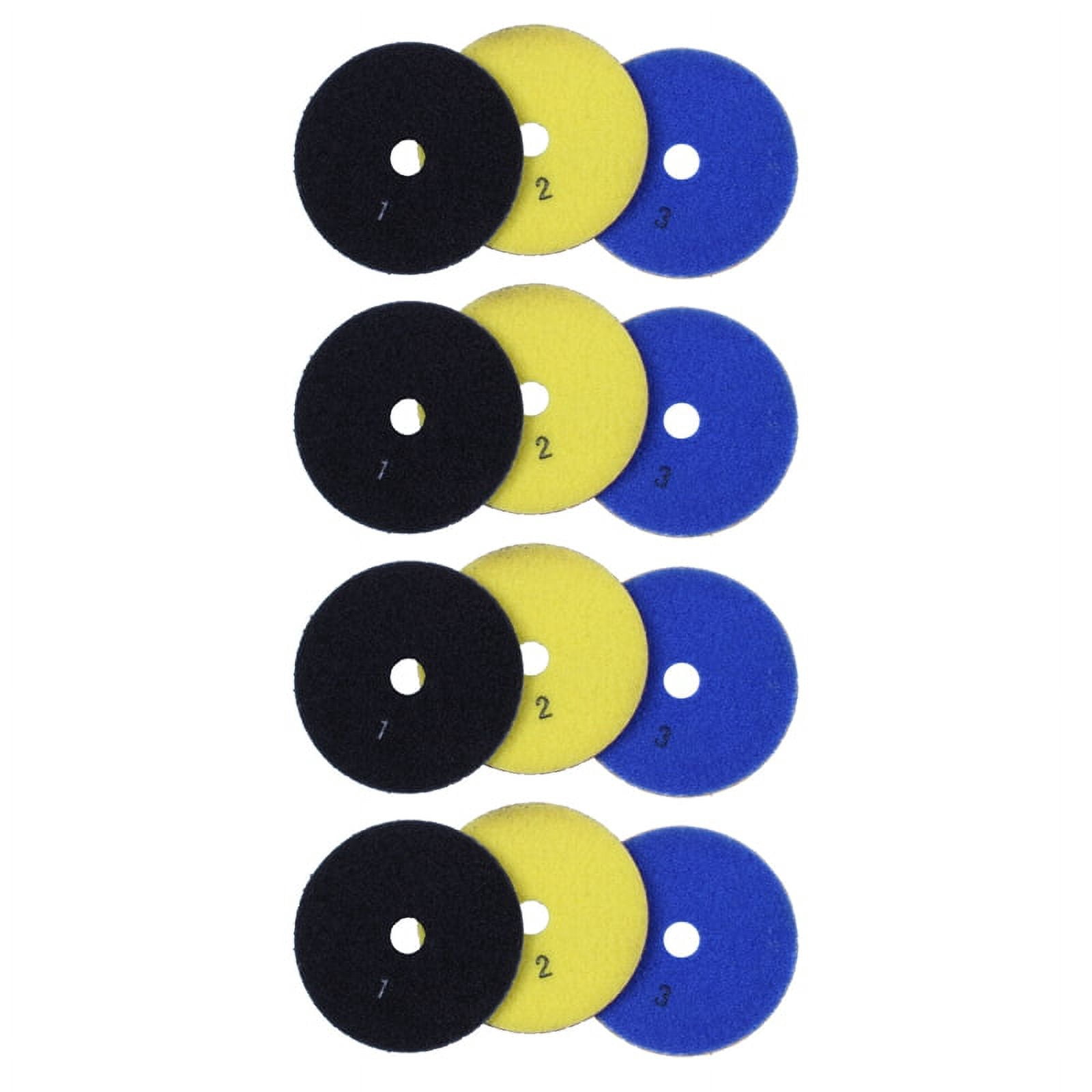 12 Pieces 100mm Diamond Flexible Wet & Dry Polishing Pads 3 Step Floor ...