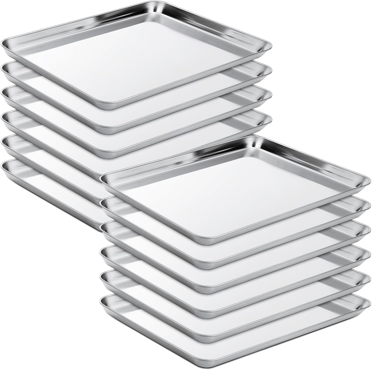 12 Pieces 16 x 12 x 1 inch Baking Sheet Pan Cookie Sheet Set for Oven ...