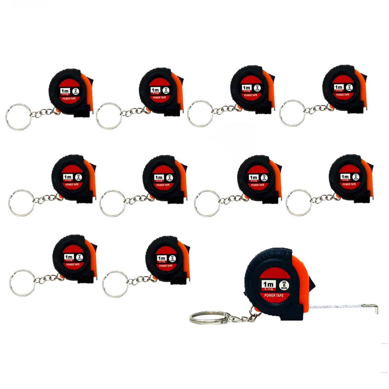 12 Pieces 1m/3ft Mini Keychain Portable Retractable Steel Tape Metric ...