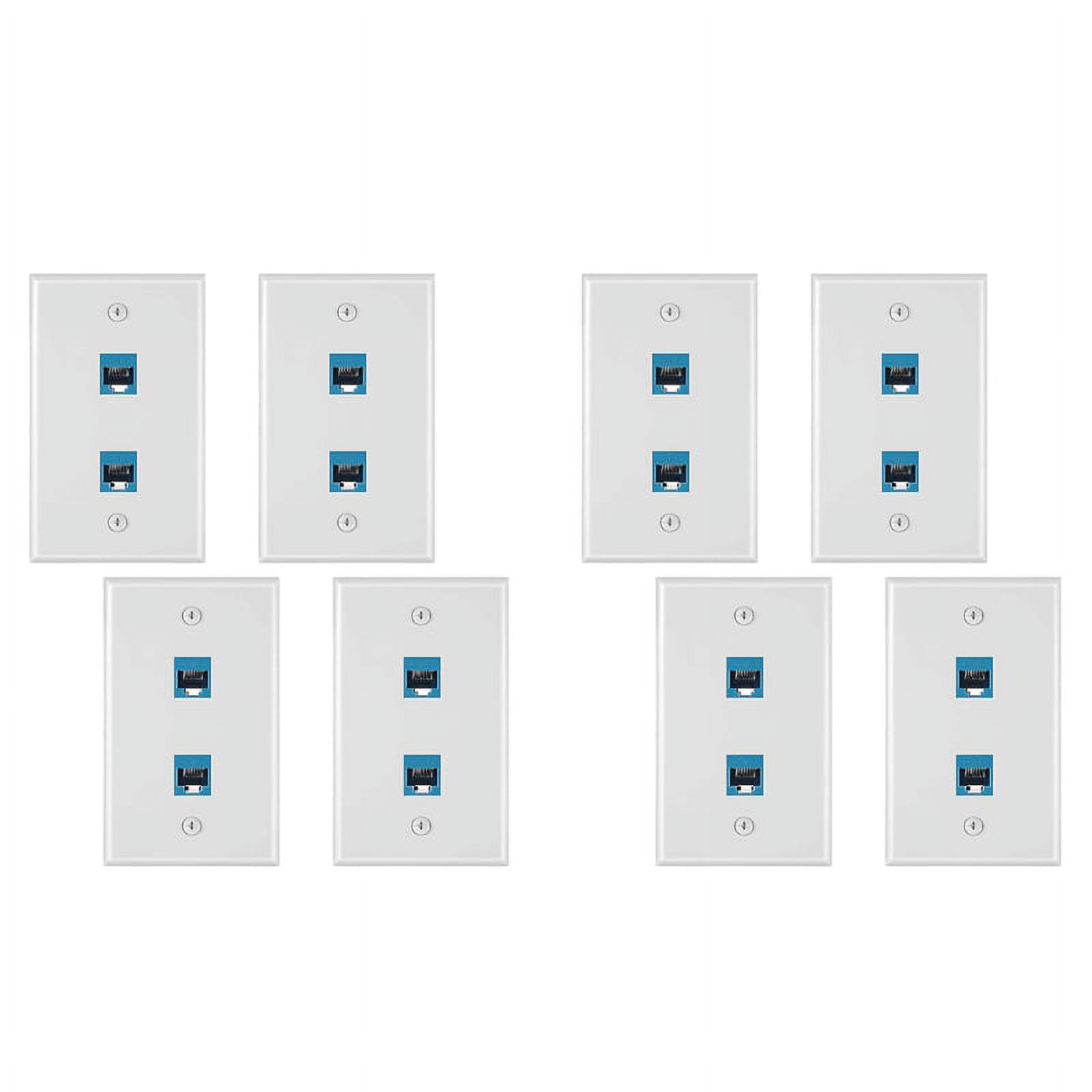 12 Pieces 2 Port Ethernet Wall Plate, RJ45 Cat6 Female to Female Inline ...