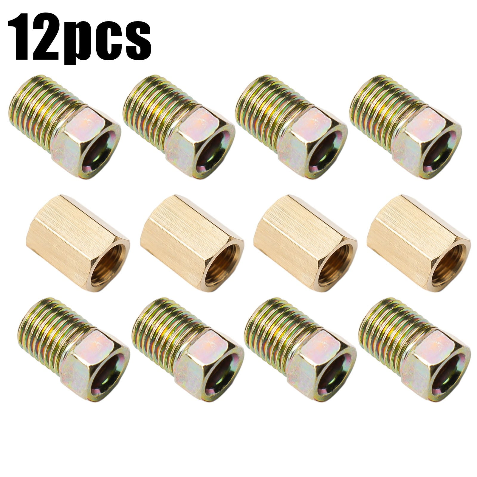 12 Pieces 3/8IN- 24 Threads Brake Line Fittings Replaces for 3/16IN ...