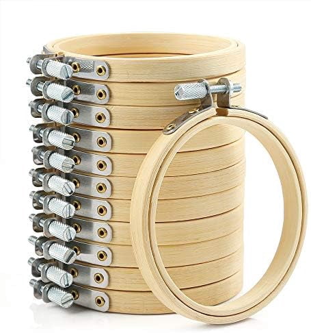 12 Pieces 3 Inch Embroidery Hoops Bamboo Circle Cross Stitch Hoop Ring ...