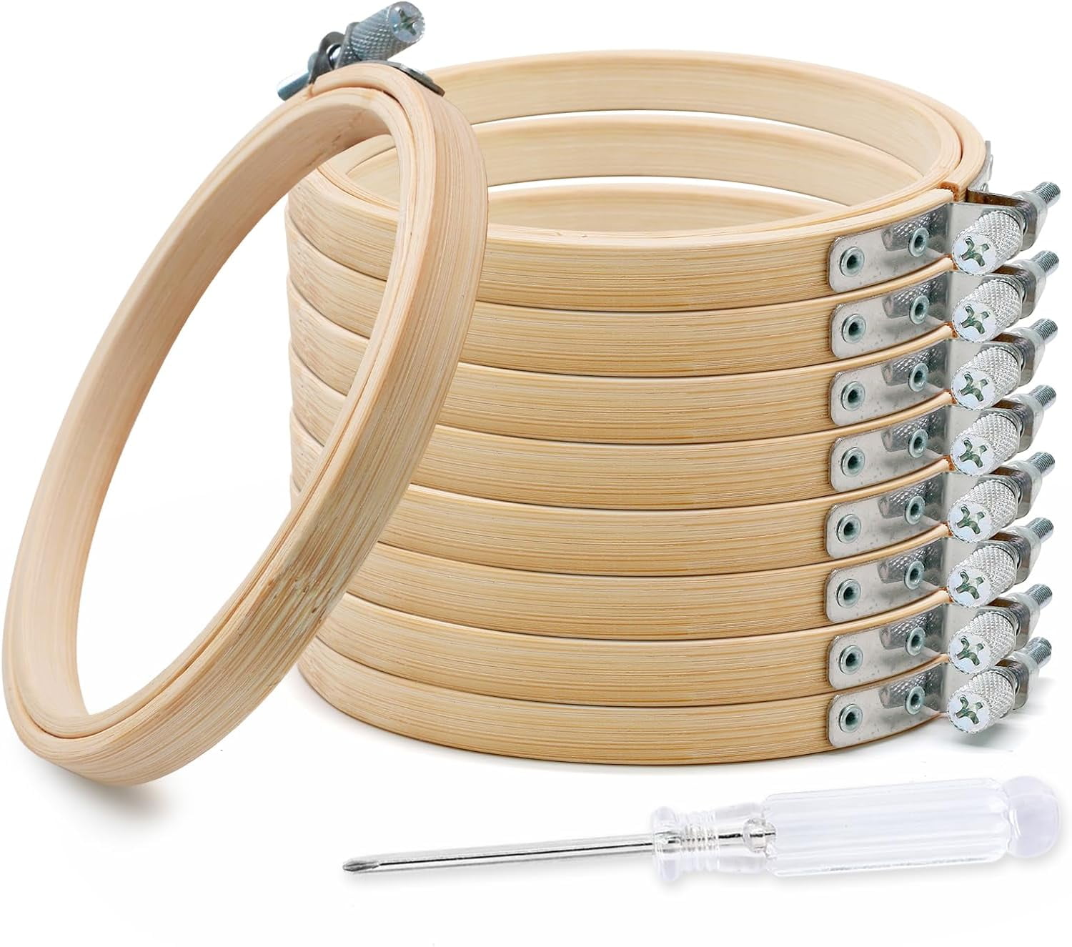 12 Pieces 4 Inch Embroidery Hoops, Round Wood Embroidery Hoops ...