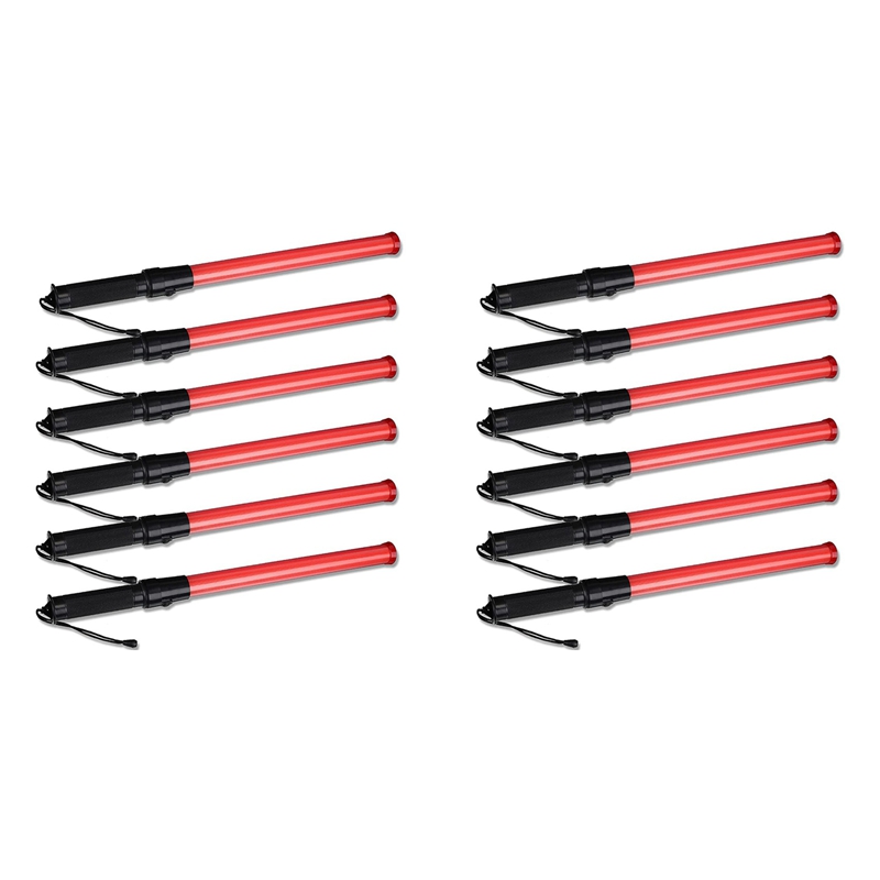12 Pieces 41cm Signal Traffic Wand Safety Traffic Wand Lighted LED ...