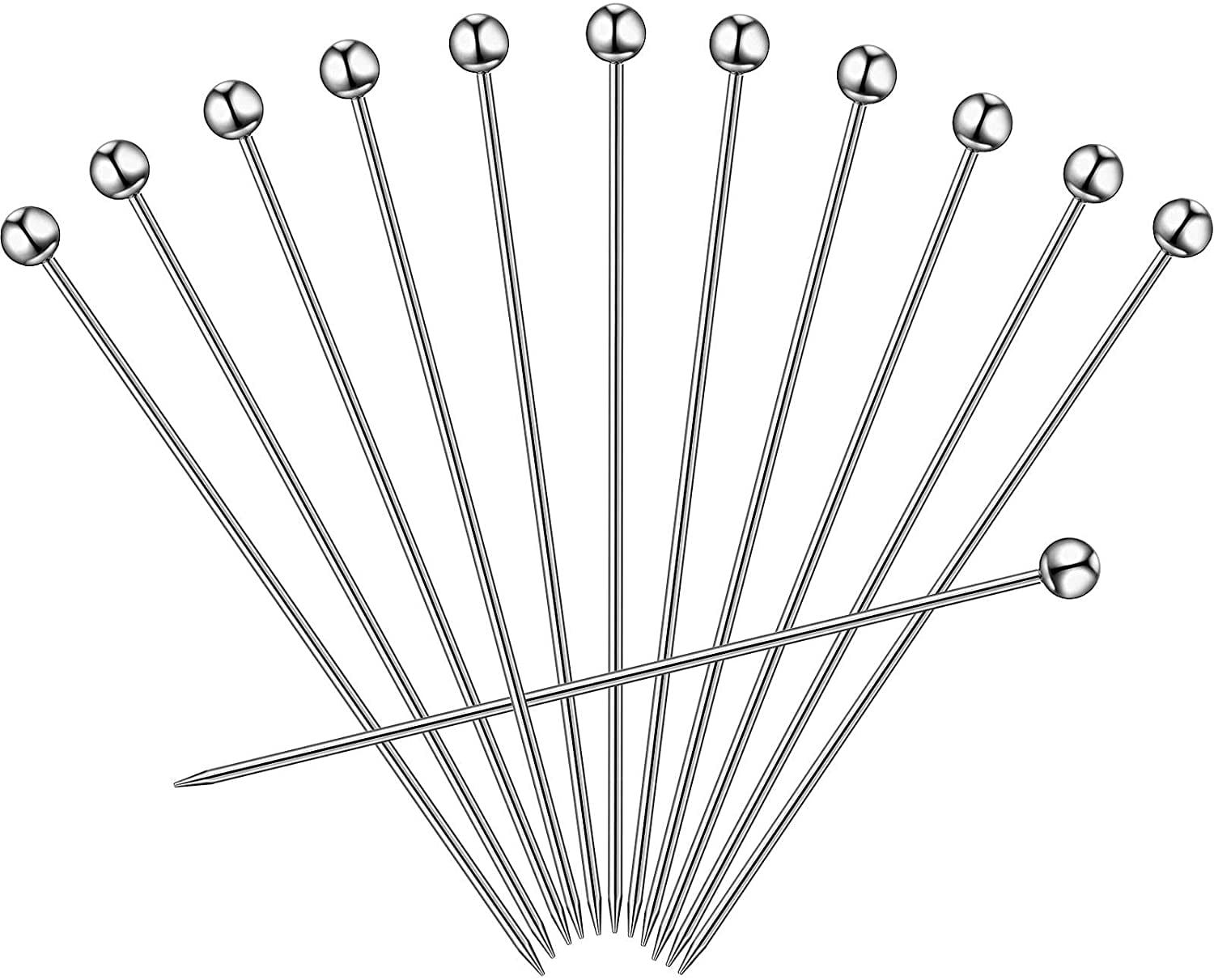 12 Pieces 6 Inch Cocktail Picks Set Stainless Steel Martini Picks ...