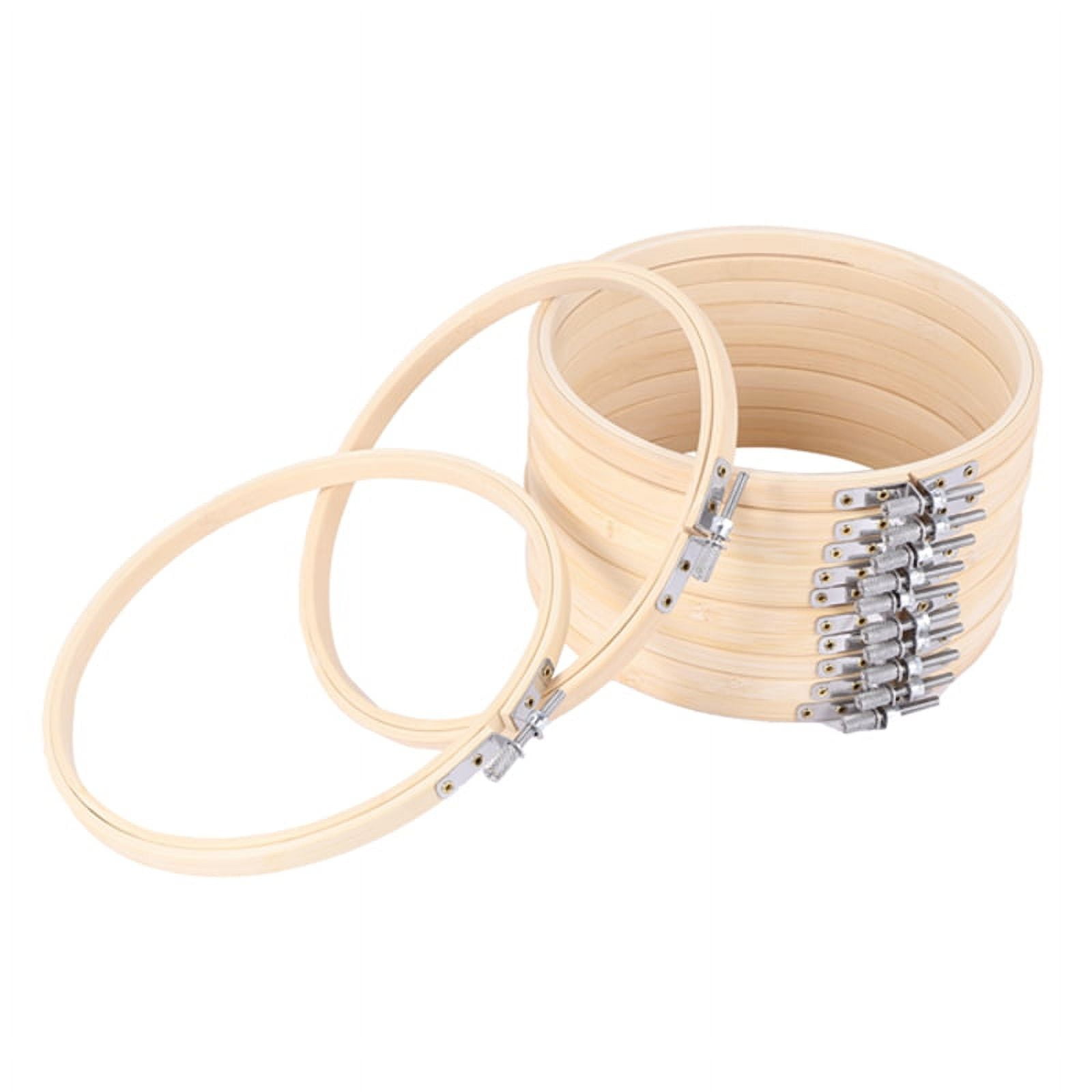 12 Pieces 7 Inch Wooden Embroidery Hoops Bulk Bamboo Circle Cross Hoop ...