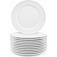 12 Pieces 8 Inch Round White Porcelain Salad Plates Dessert Plates Set ...
