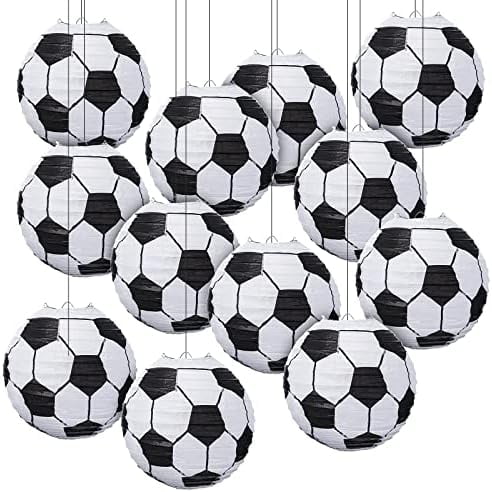 12 Pieces 8 Inch Soccer Paper Lanterns - Football Sports Themed Decor ...