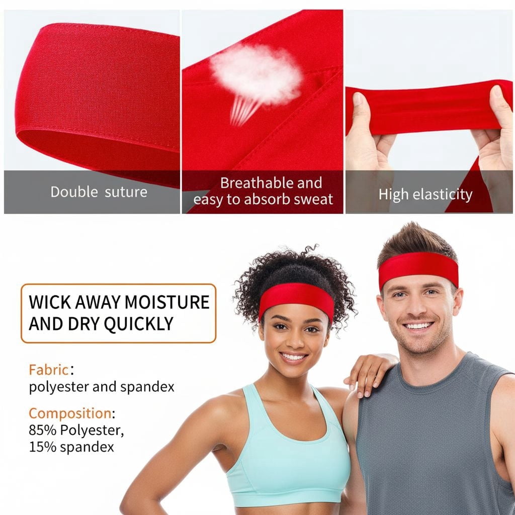 12 Pieces Adjustable Sports Tie Headbands for Men Women, Breathable ...