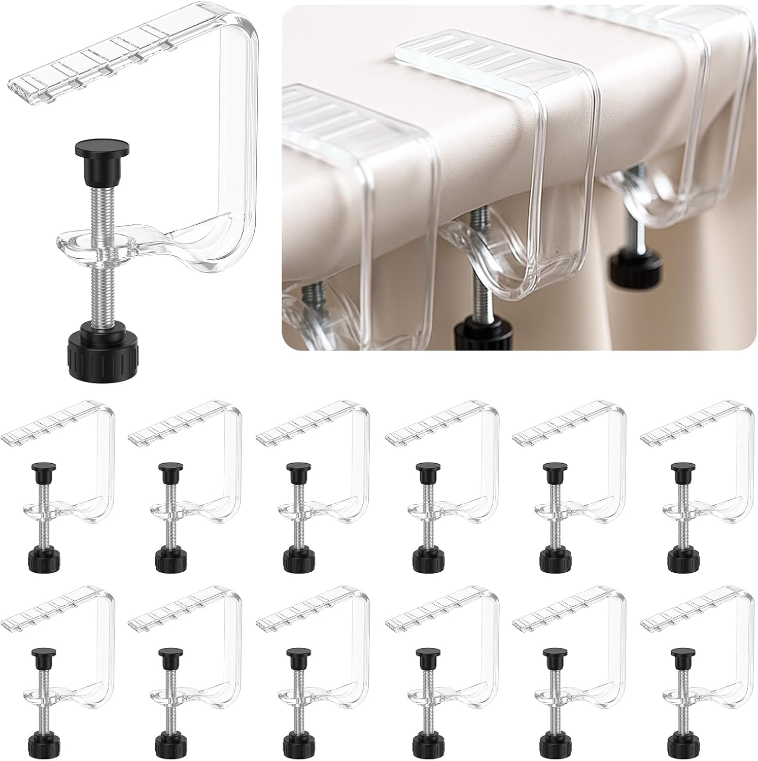 12 Pieces Adjustable Tablecloth Clips, Suitable for Tables 0.4 to 1.96 ...