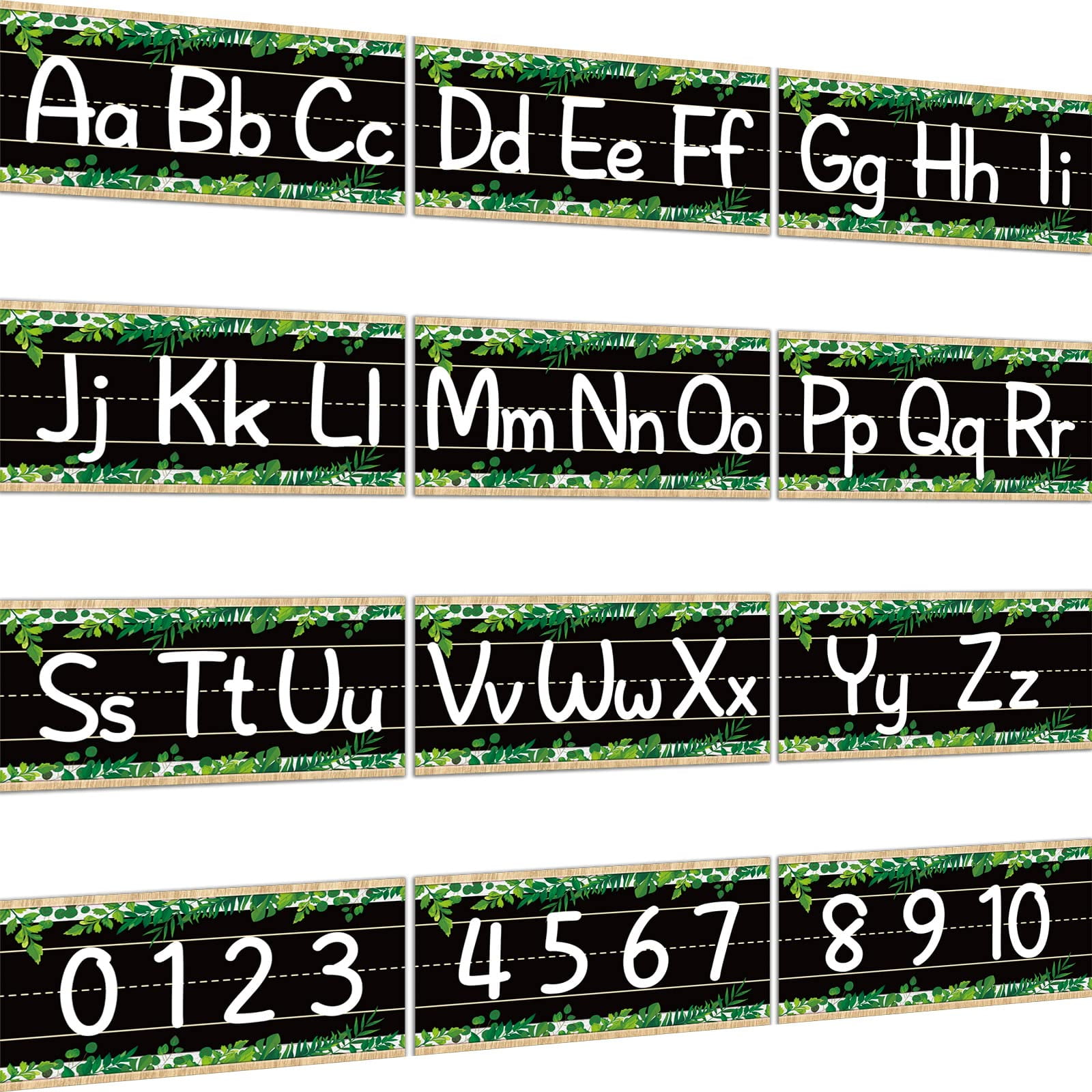 12 Pieces Alphabet Bulletin Board Strips Set Alphabet Line ABC Boho ...