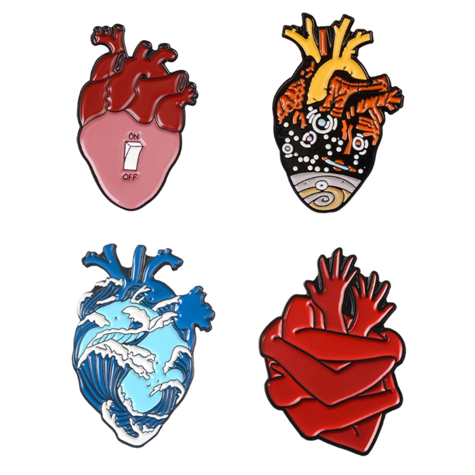 12 Pieces Anatomical Heart Pin Kit Medical-Pinning Ceremony Brooch Pin ...