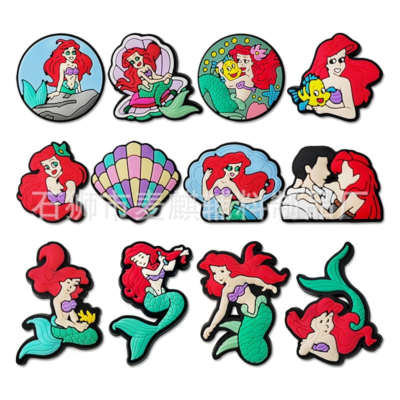 12 Pieces Ariel Princess Patches Embroidered Applique Patches Sew on ...