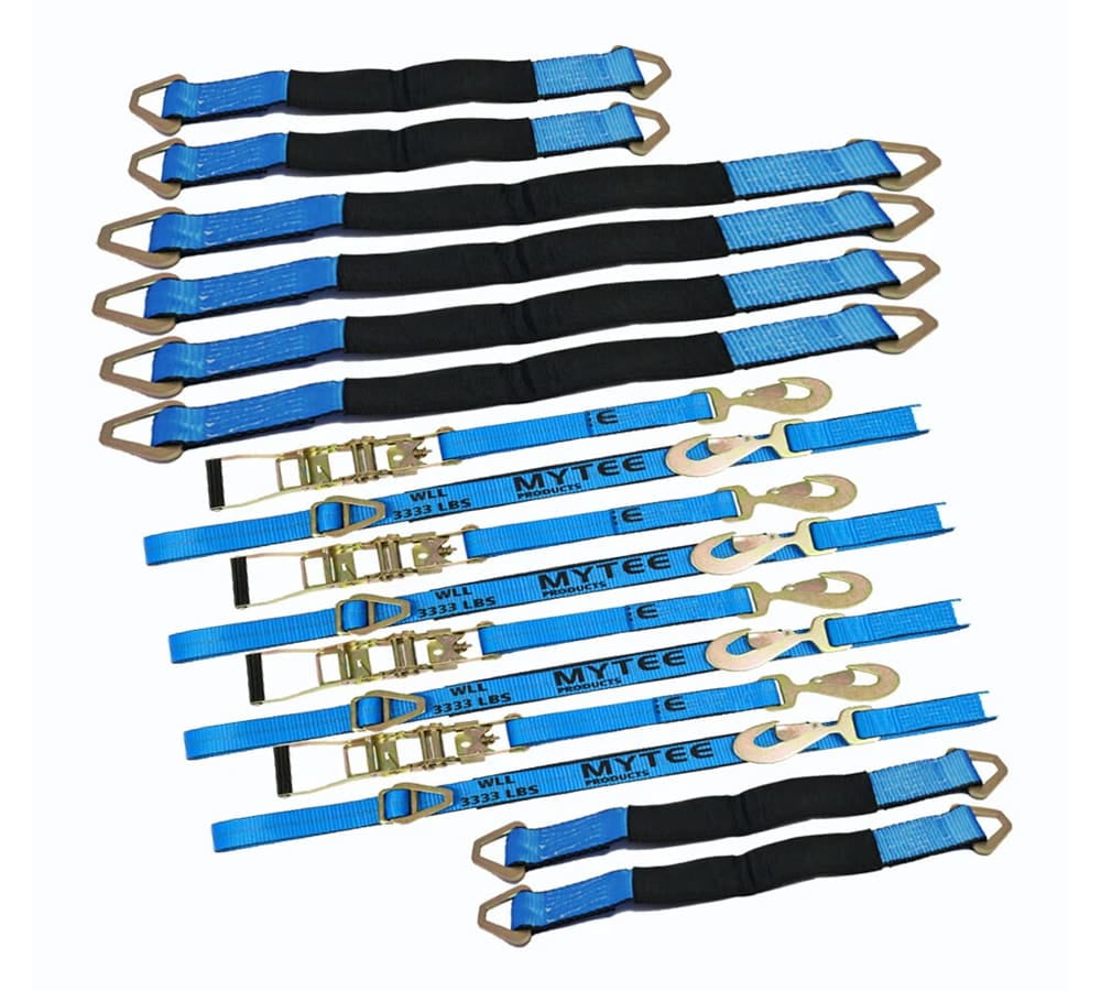 12 Pieces Axle Strap Tie Down Kit with Snap Hook Ratchet Straps Kit ...