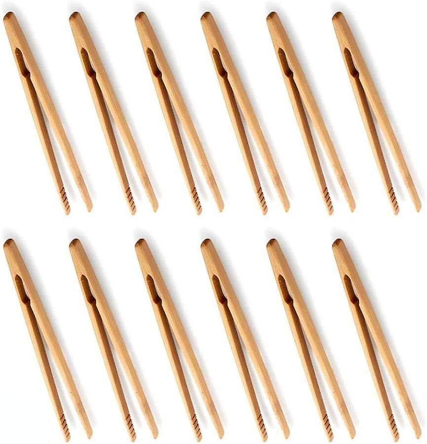 12 Pieces Bamboo Kitchen Tongs for Cooking Tea - Wooden Tea Tongs ...