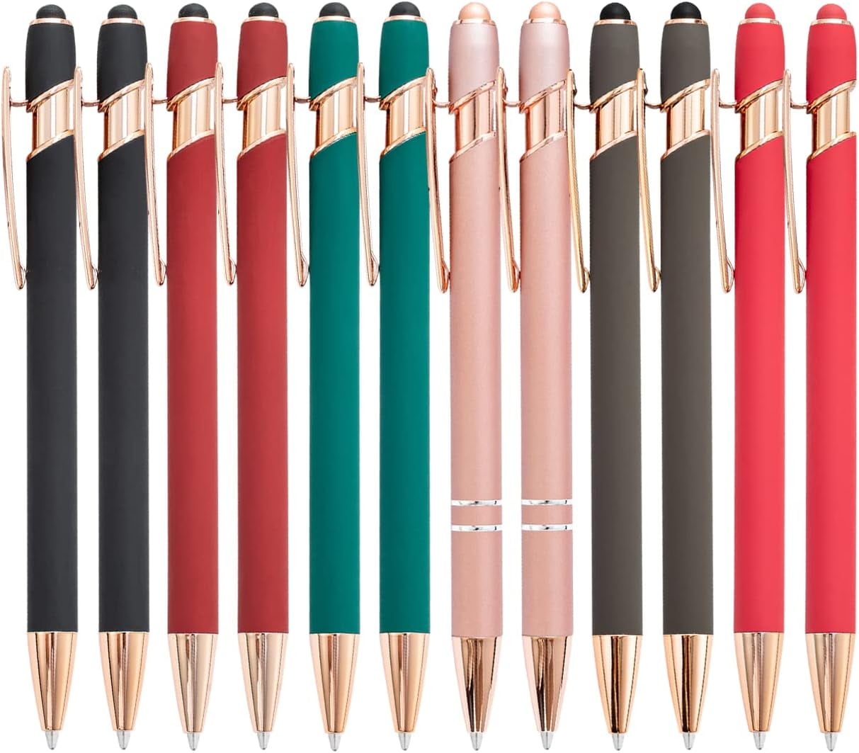 12 Pieces Blue Ballpoint Pen with Stylus Tip, 2 in 1 Stylus Stylish Pen ...