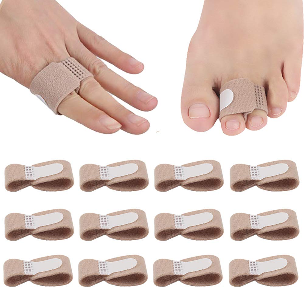 12 Pieces Broken Toe Wraps Hammer Toe Straightener Fabric Toe Splint ...